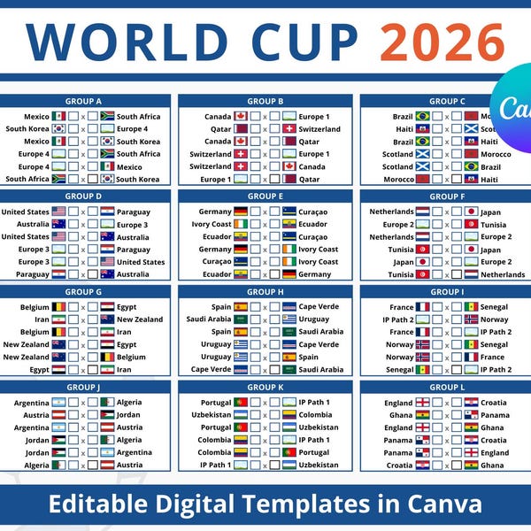World Cup 2026 Wall Chart - Etsy