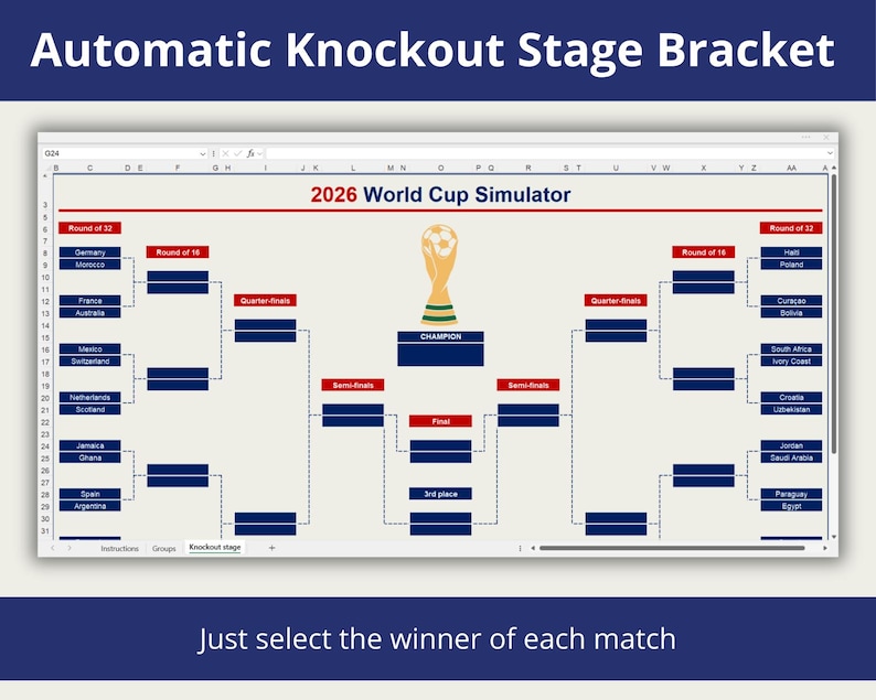 2026 World Cup Simulator Excel Template | Football Tournament Bracket ...