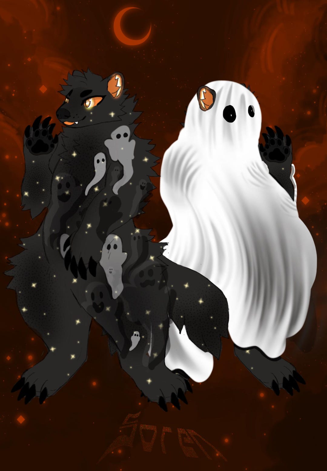 Halloween Ghost Badger With Costume Furry Fursona Pngtuber - Etsy UK