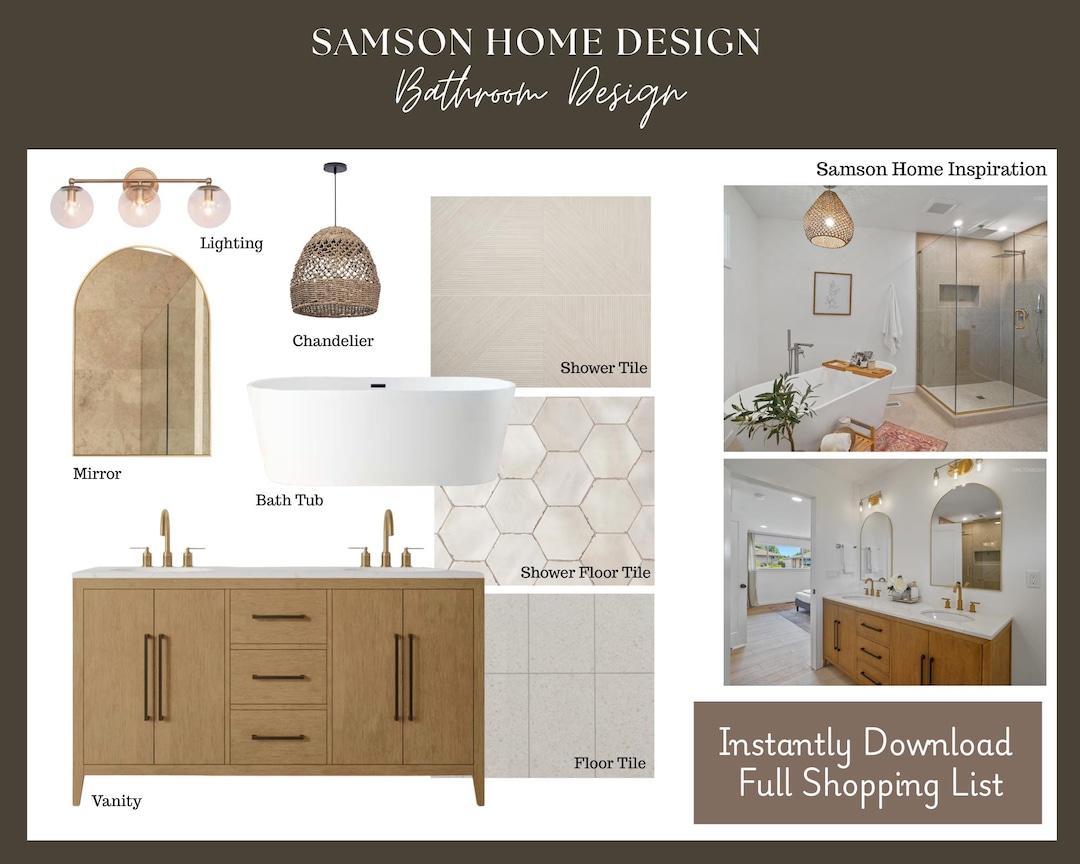 Bathroom Design Mood Board | Spa-like Retreat (digital Design) - Etsy