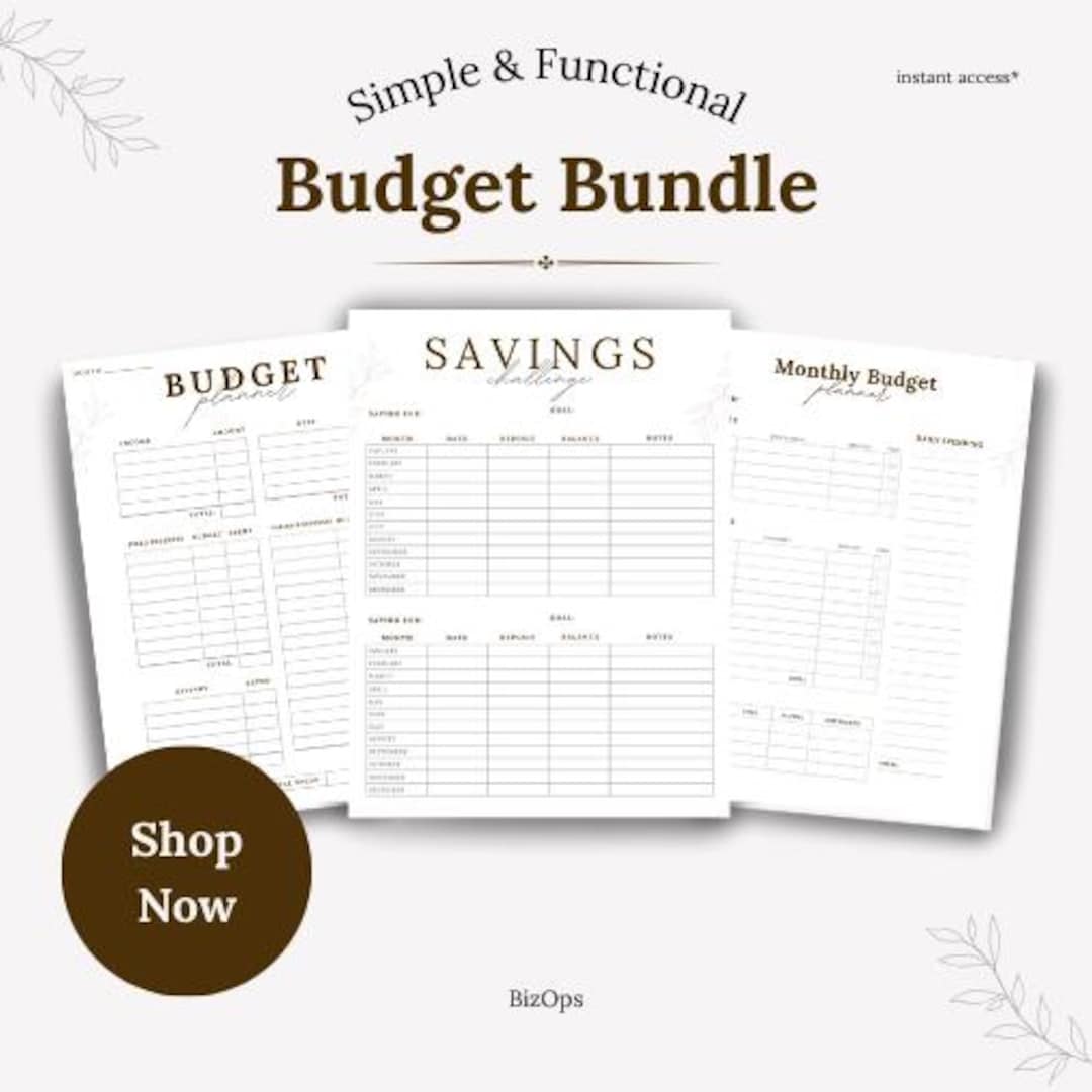Editable Budget Template Bundle: Monthly Expense Tracker (canva Digital ...