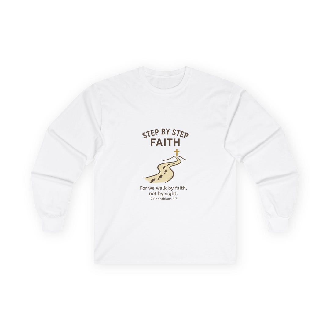 Step by Step Faith Long Sleeve Tee, Christian Gift - Etsy