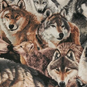 Wolf Fabric, Wolves Fabric, Canine Fabric, by the Yard, Elizabeth ...