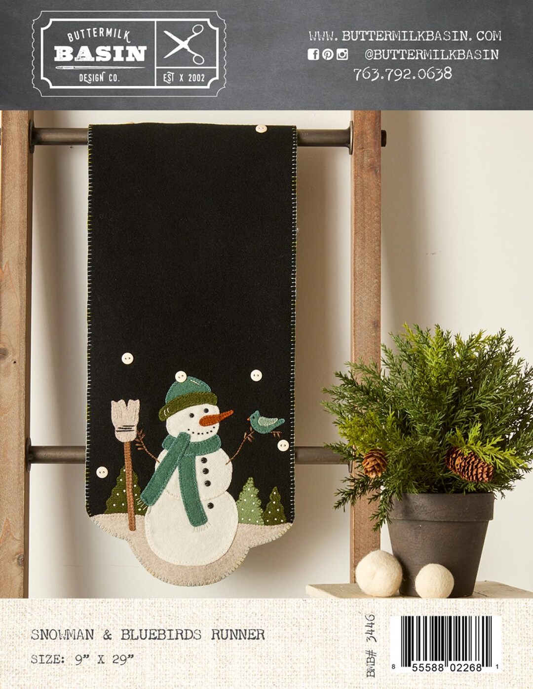 Wool Applique Pattern, Snowman Wool Table Runner Pattern, Christmas ...