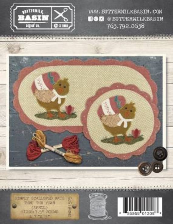 Wool Applique Pattern Easter Wool Candle Mat Pattern Spring | Etsy