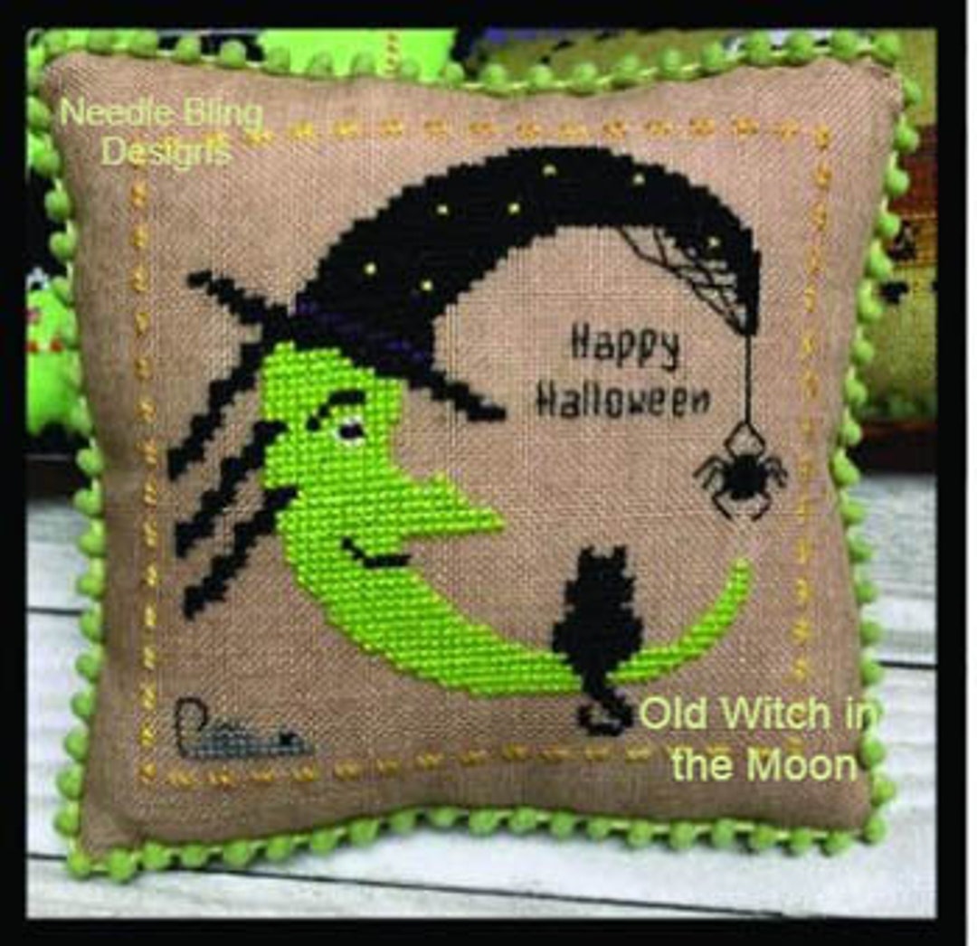 Cross Stitch Pattern, Stitchery Pattern, Halloween Cross Stitch Pattern ...