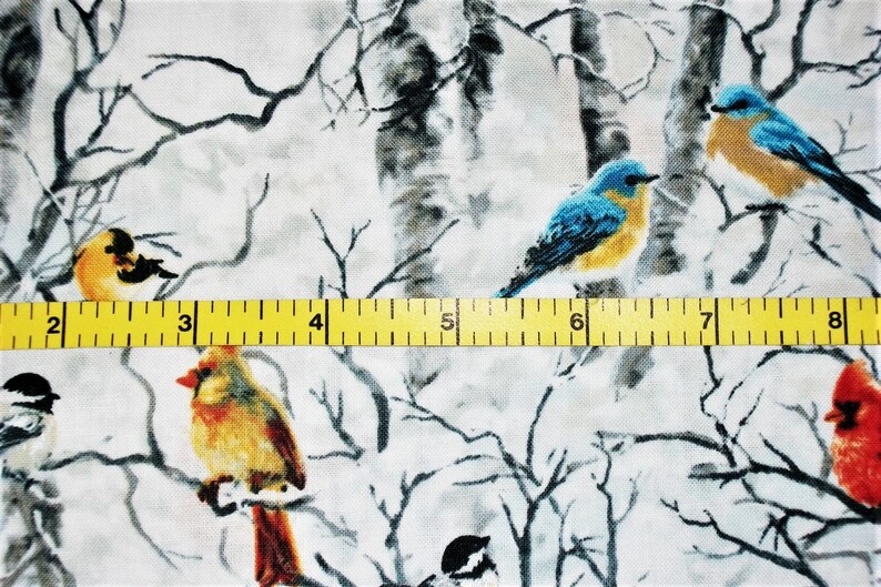 Cardinal Fabric Chickadee Fabric Bird Fabric by the Yard | Etsy