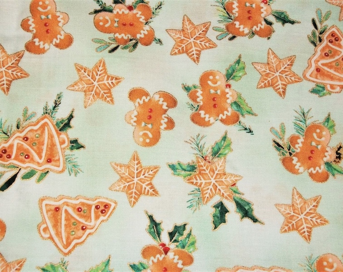 Christmas Fabric, Gingerbread Man Fabric, Gingerbread Cookie Fabric, by ...
