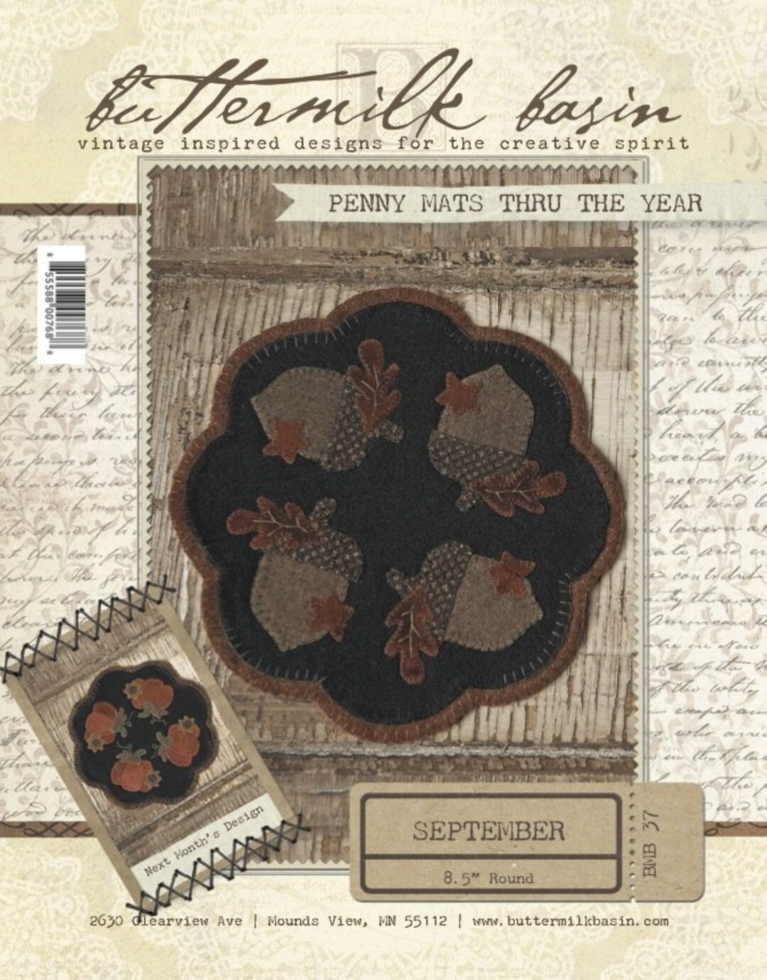 Wool Applique Pattern Acorn Pattern Autumn Wool Applique - Etsy