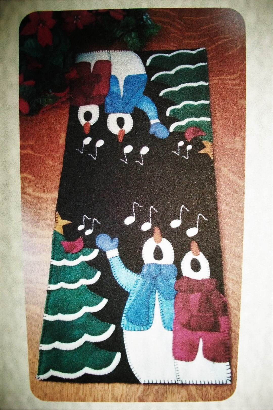 Wool Applique Pattern, Snowman Wool Applique Pattern, Winter Wool ...