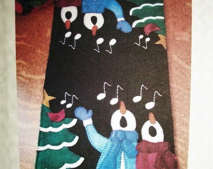 Wool Applique Pattern, Snowman Wool Applique Pattern, Winter Wool ...