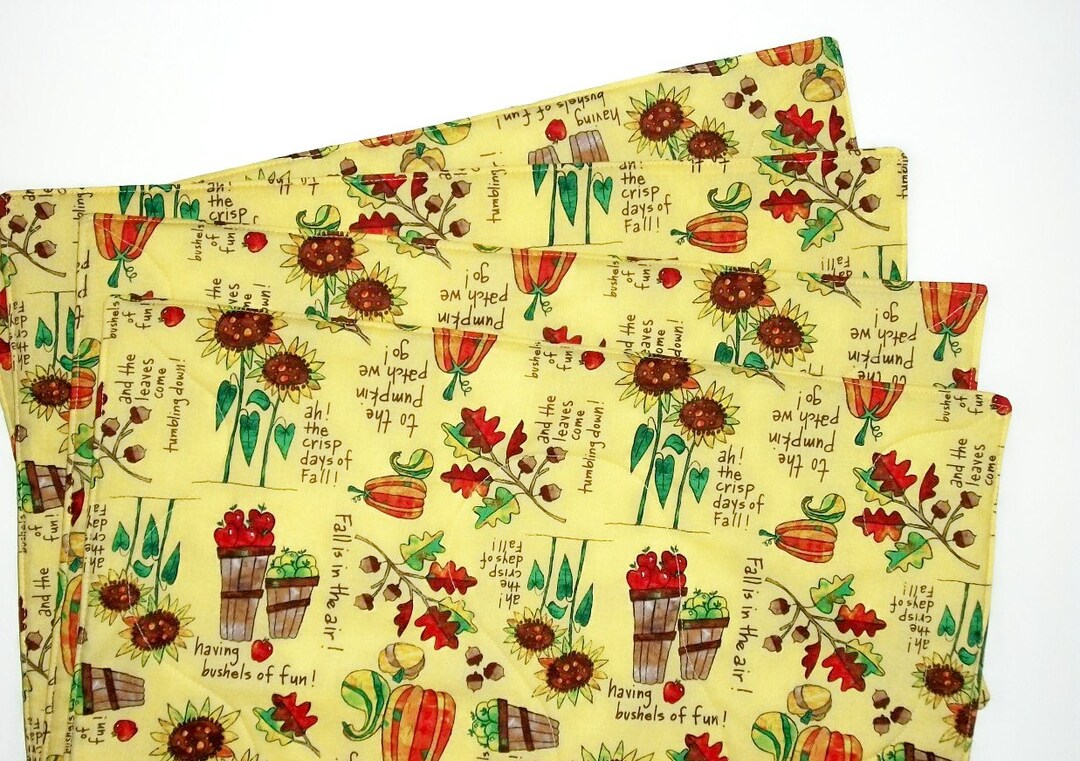 Fall Placemats, Quilted Placemats, Autumn Decor, Fall Table Setting ...