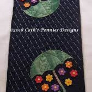 Wool Applique Pattern, Flower Pattern, Spring Wool Applique, Wool Table ...