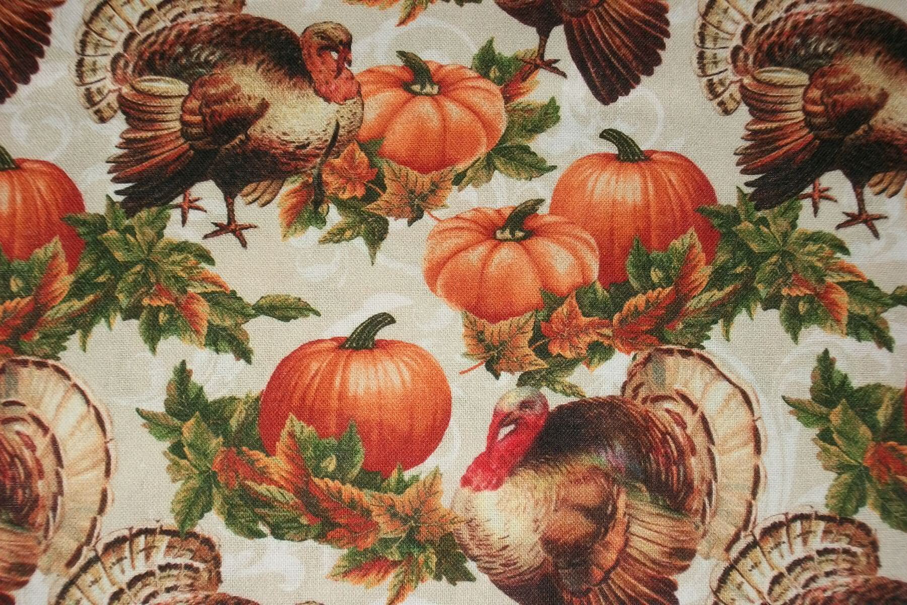 Turkey Fabric Thanksgiving Fabric by the Yard Fall Fabric - Etsy