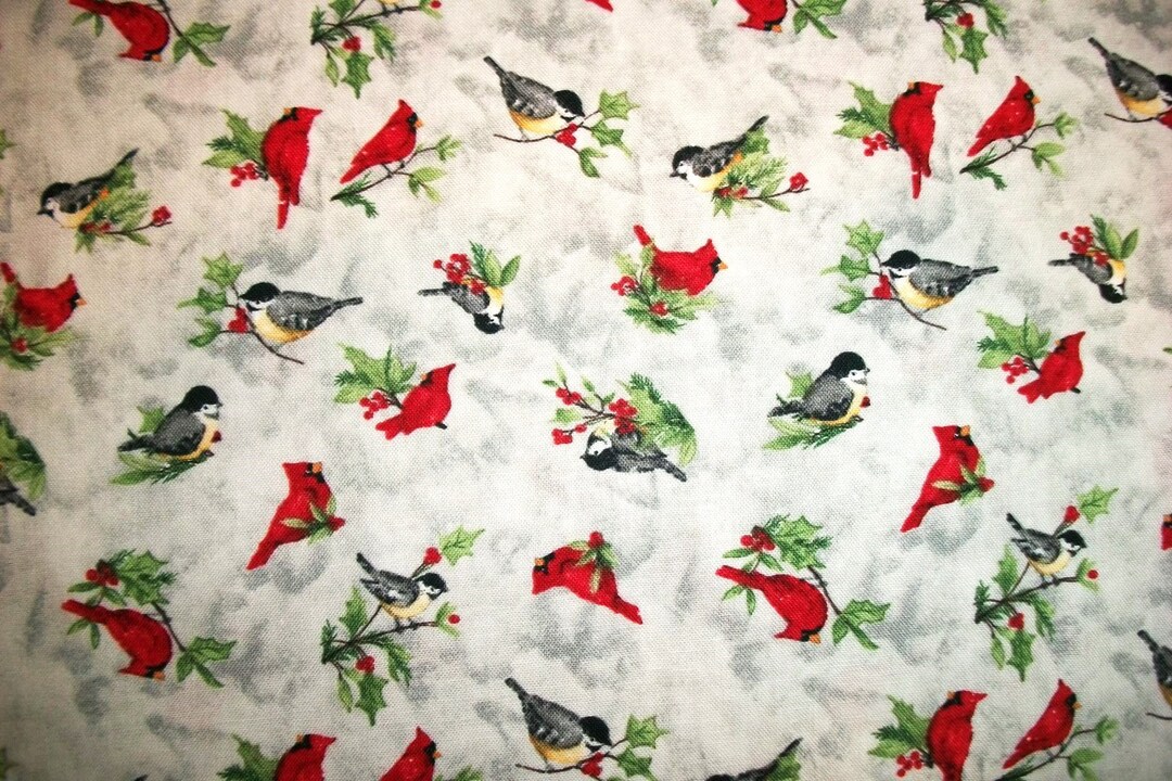 Bird Fabric, Chickadee Fabric, Cardinal Fabric, by the Yard, Susan ...