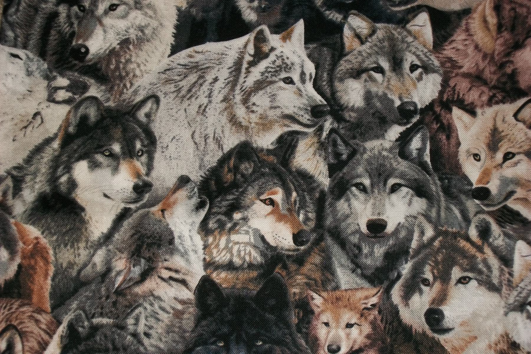Wolf Fabric Wolves Fabric Canine Fabric by the Yard | Etsy