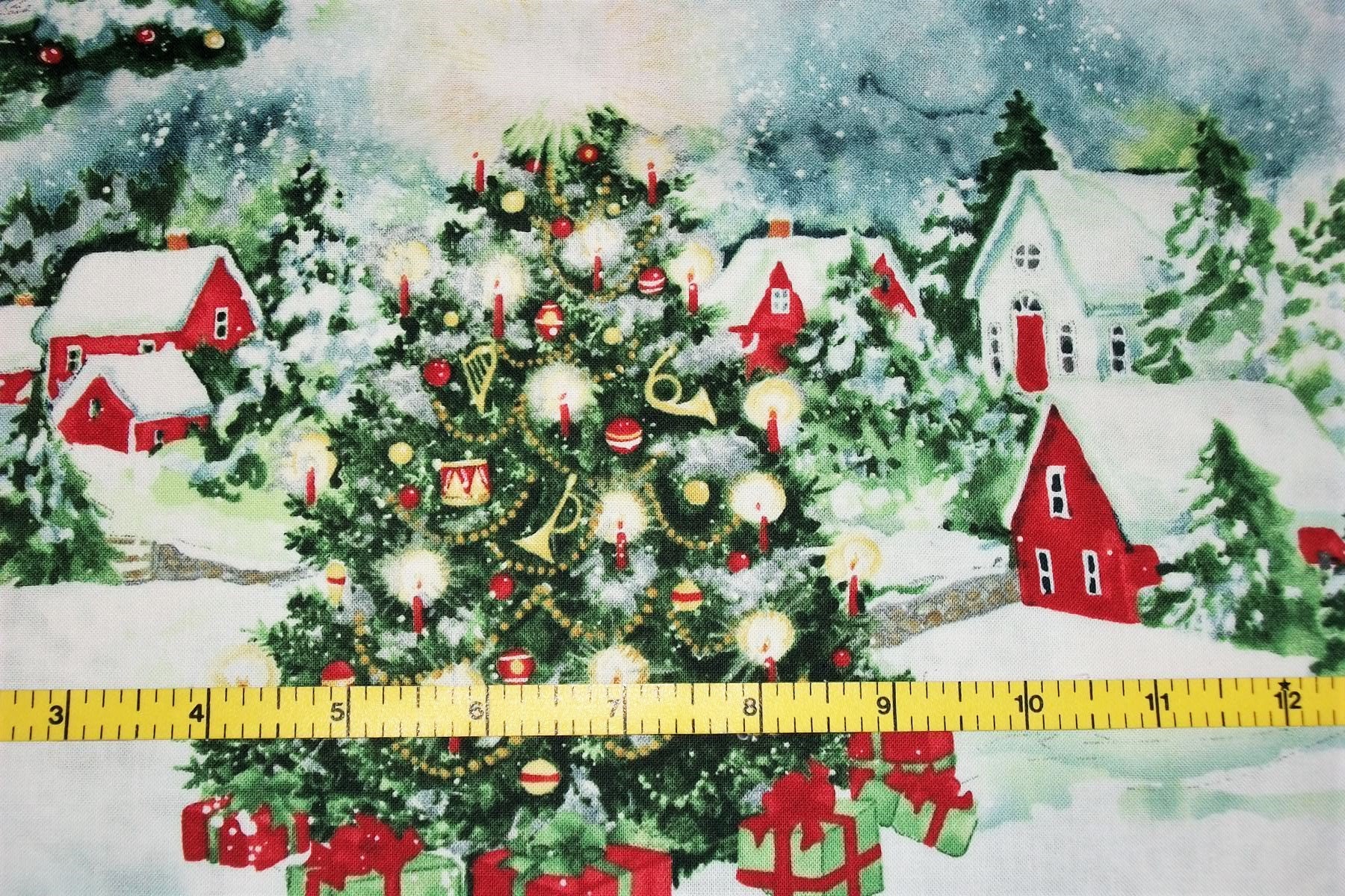 Christmas Fabric Winter Fabric Snow Village Fabric by the - Etsy