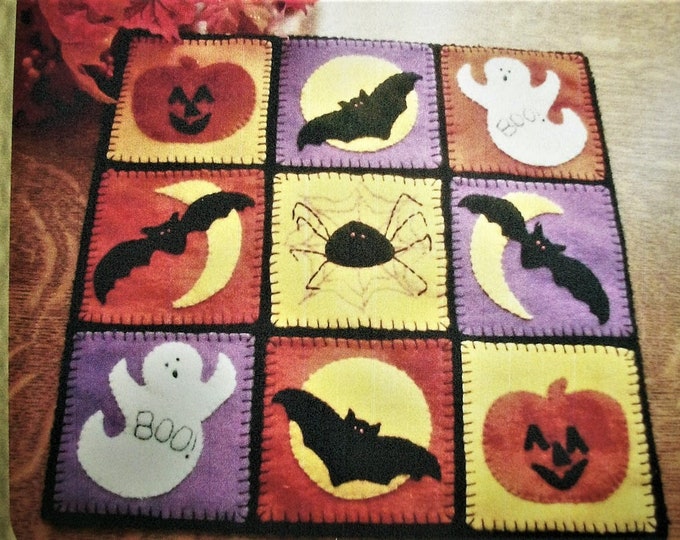 Wool Applique Pattern, Halloween Wool Applique Pattern, Pumpkin Wool ...