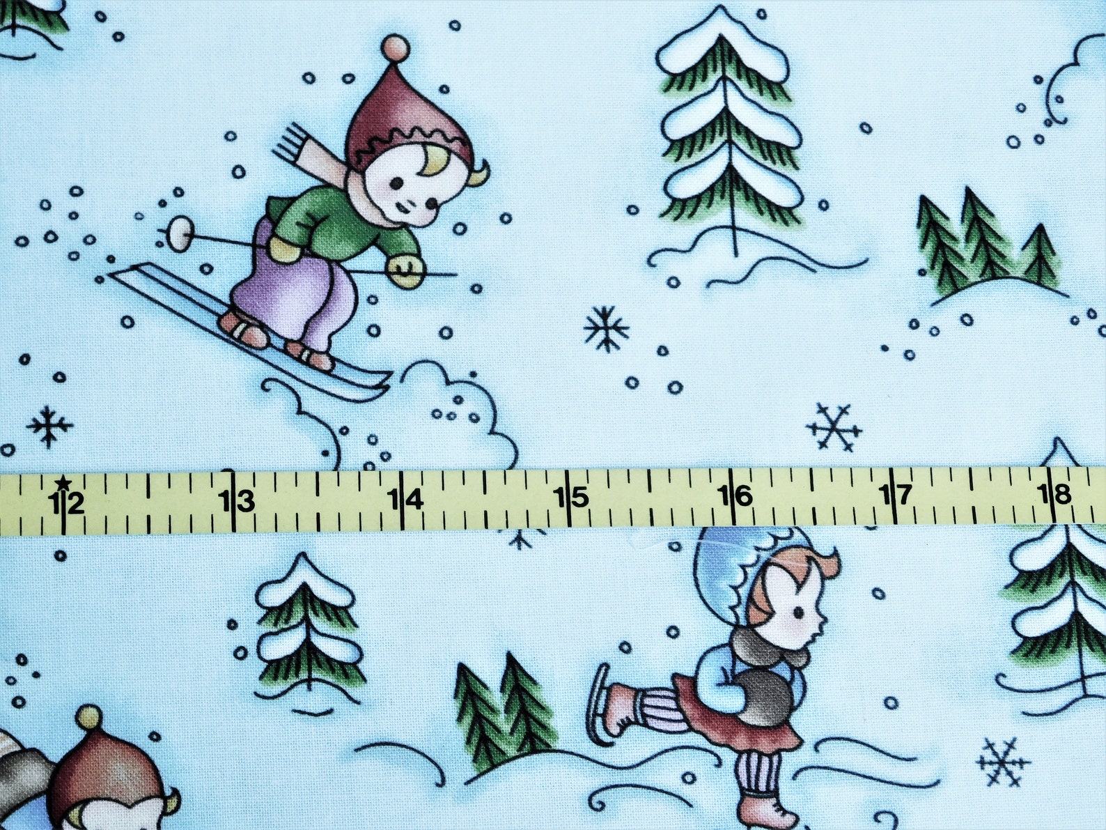 Christmas Fabric, Winter, Snow Village, by the Yard, Skiing, Quilting ...
