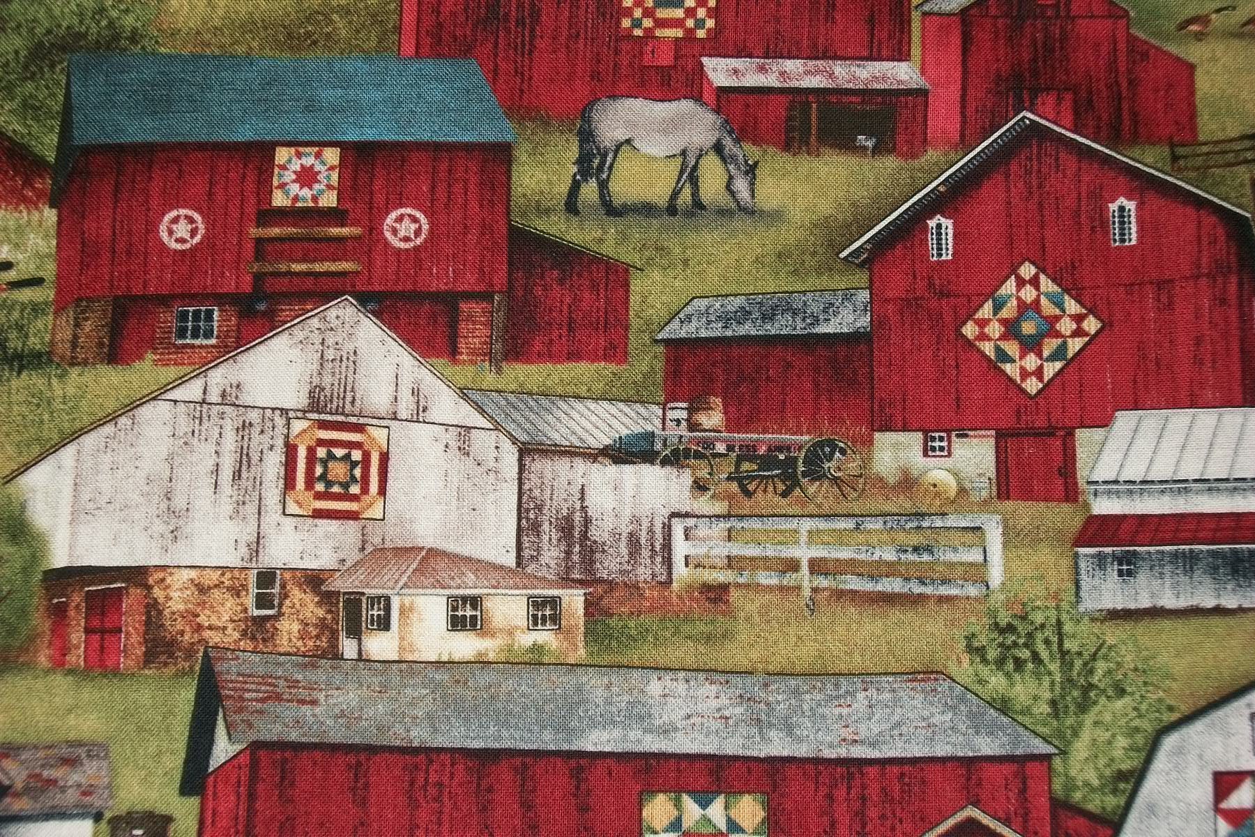 Country Fabric Farm Fabric Quilt Barn Fabric By The Yard | Etsy