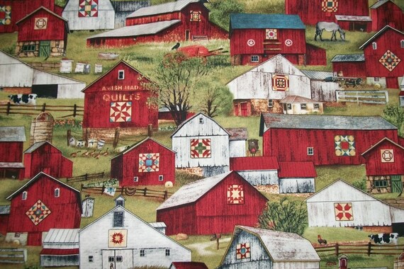 Country Fabric Farm Fabric Quilt Barn Fabric by the Yard | Etsy