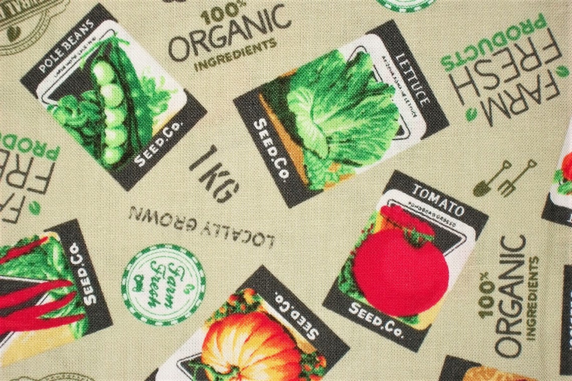 Gardening Fabric Vegetable Seed Fabric by the Yard Windham | Etsy