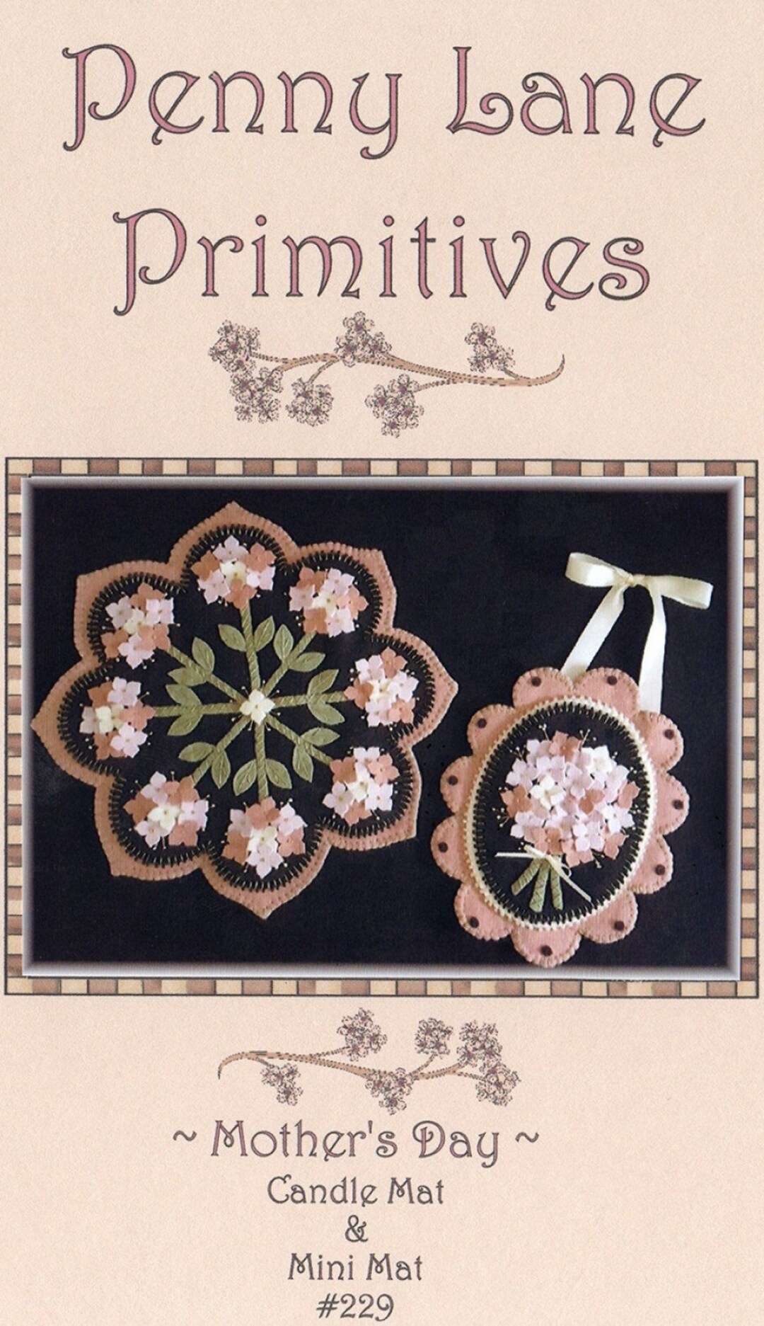 Wool Applique Pattern, Flower Wool Table Mat Pattern, Floral Wool ...