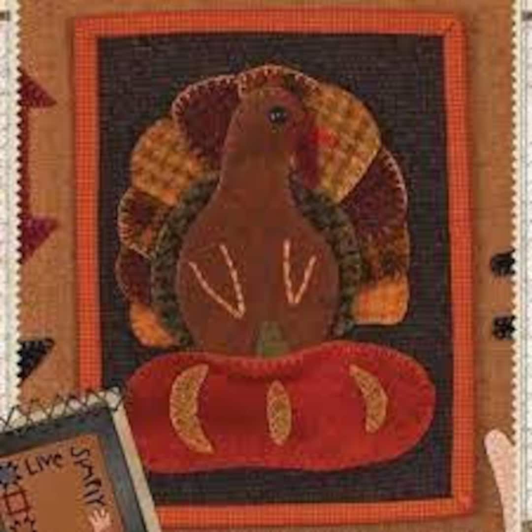 Wool Applique Pattern, Wool Turkey Pattern, Fall Wool Pattern, Turkey ...