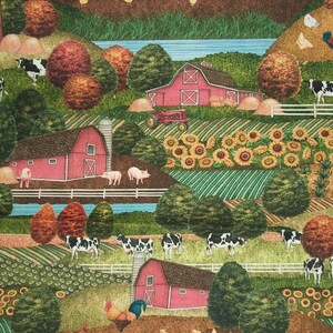 Country Fabric, Barn Fabric, by the Yard, QT Fabrics, Farm Fabric ...