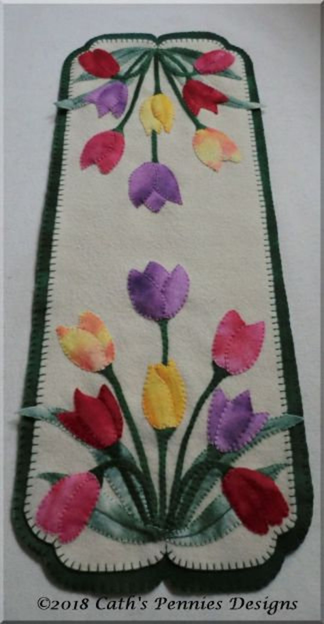 Wool Applique Pattern, Flower Pattern, Easter Wool Applique, Wool Table ...