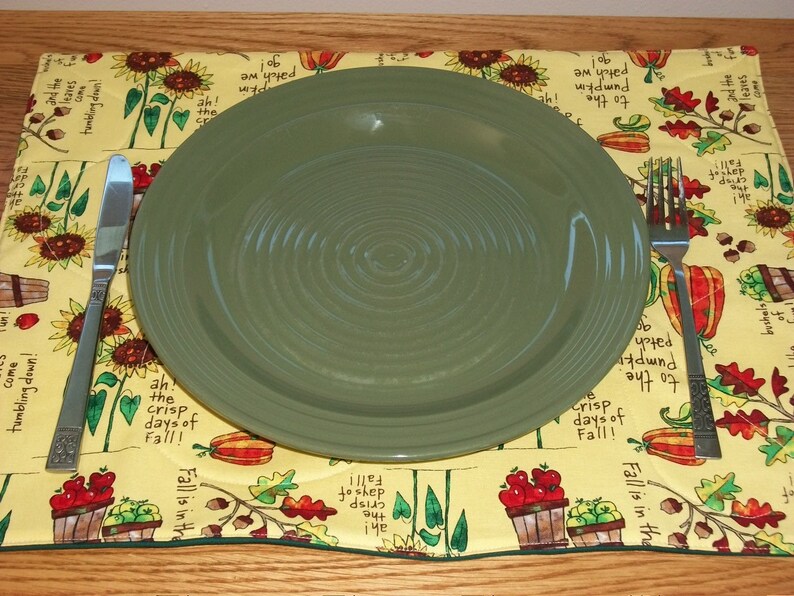 Fall Placemats Quilted Placemats Autumn Decor Fall Table - Etsy