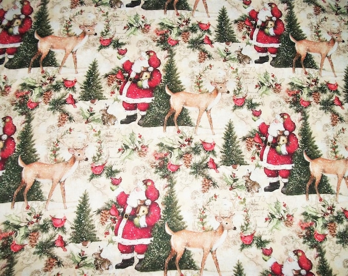 Susan Winget Santa Fabric, Christmas Snowman Fabric, by the Yard ...