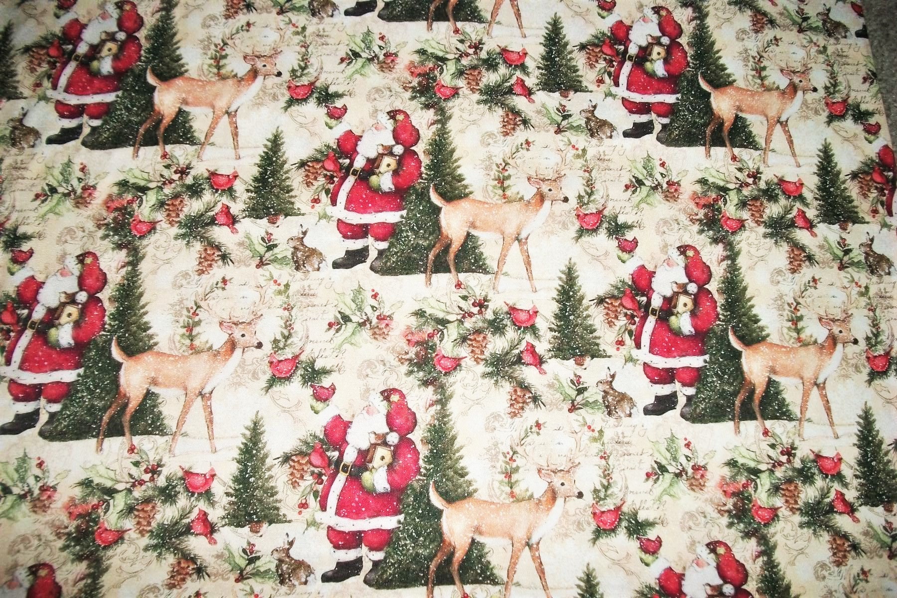 Susan Winget Santa Fabric Christmas Snowman Fabric by the - Etsy
