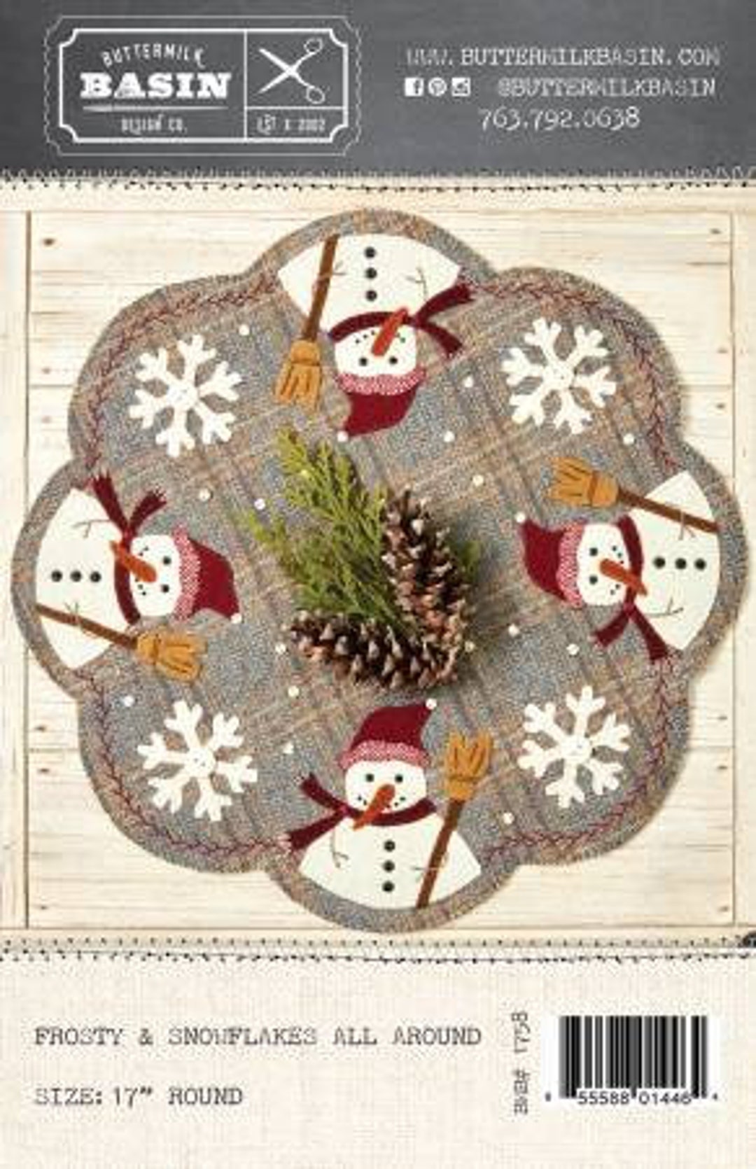 Wool Applique Pattern, Snowman Wool Candle Mat Pattern, Christmas Wool ...