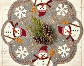 Wool Applique Pattern, Santa Wool Candle Mat Pattern, Christmas Wool ...