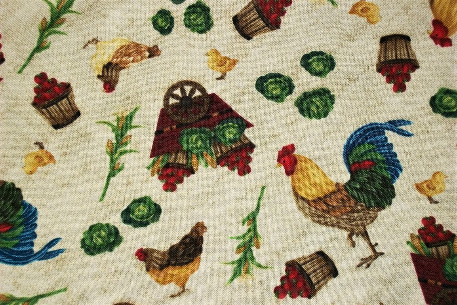 Chicken Fabric Rooster Fabric by the Yard Henry Glass - Etsy
