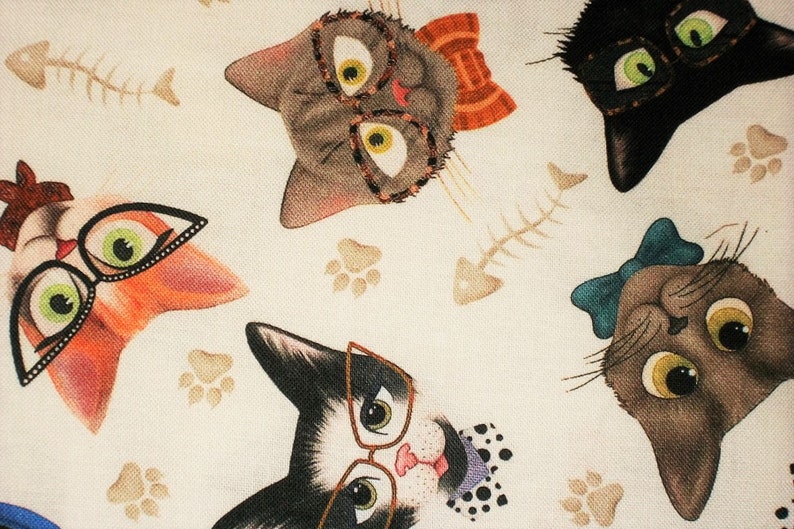 Cat Fabric Kitty Fabric by the Yard Timeless Treasures - Etsy