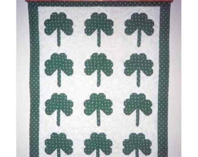 St. Patrick's Pattern, Quilt Pattern, Shamrock Wall Hanging Pattern ...