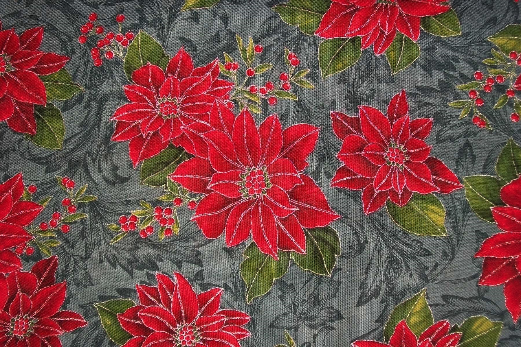 Poinsettia Fabric Christmas Fabric By The Yard Winter - Etsy.de