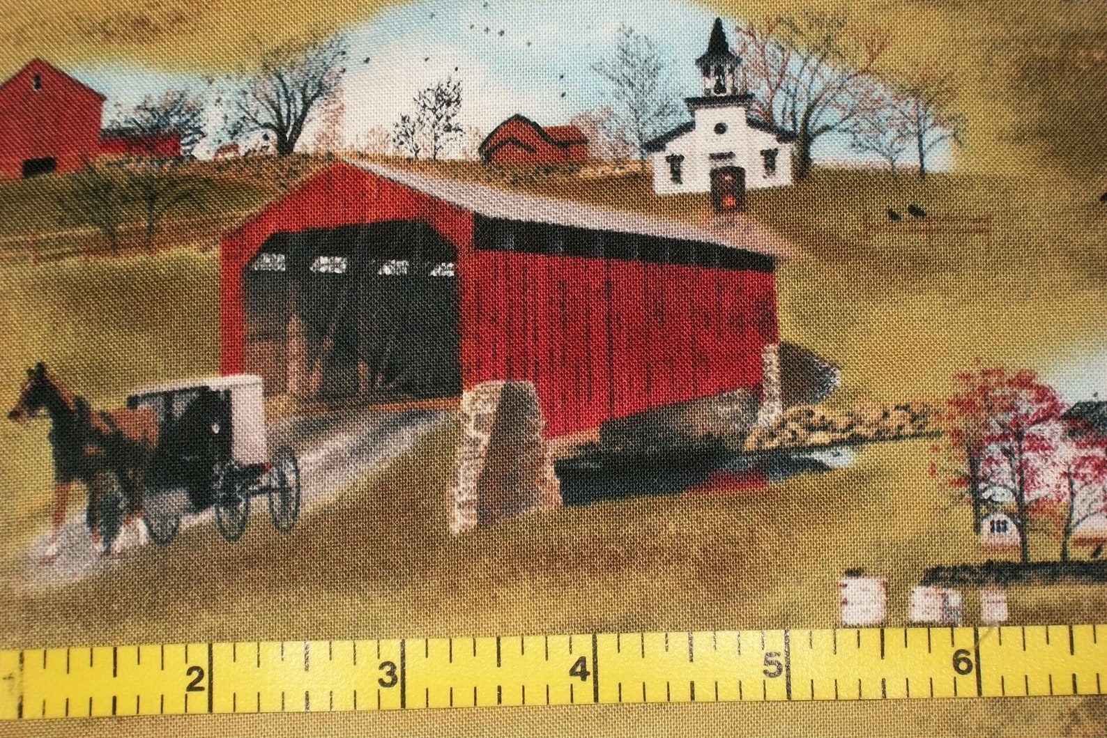 Covered Bridge Fabric Country Fabric Quilt Barn Fabric by - Etsy