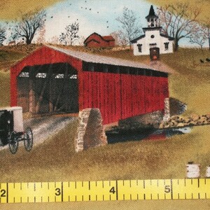 Covered Bridge Fabric, Country Fabric, Quilt Barn Fabric, by the Yard ...