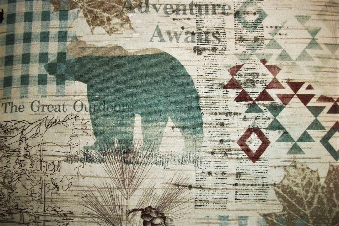Bear Fabric, Deer Fabric, Cabin Fabric, Nature Fabric, by the Yard ...
