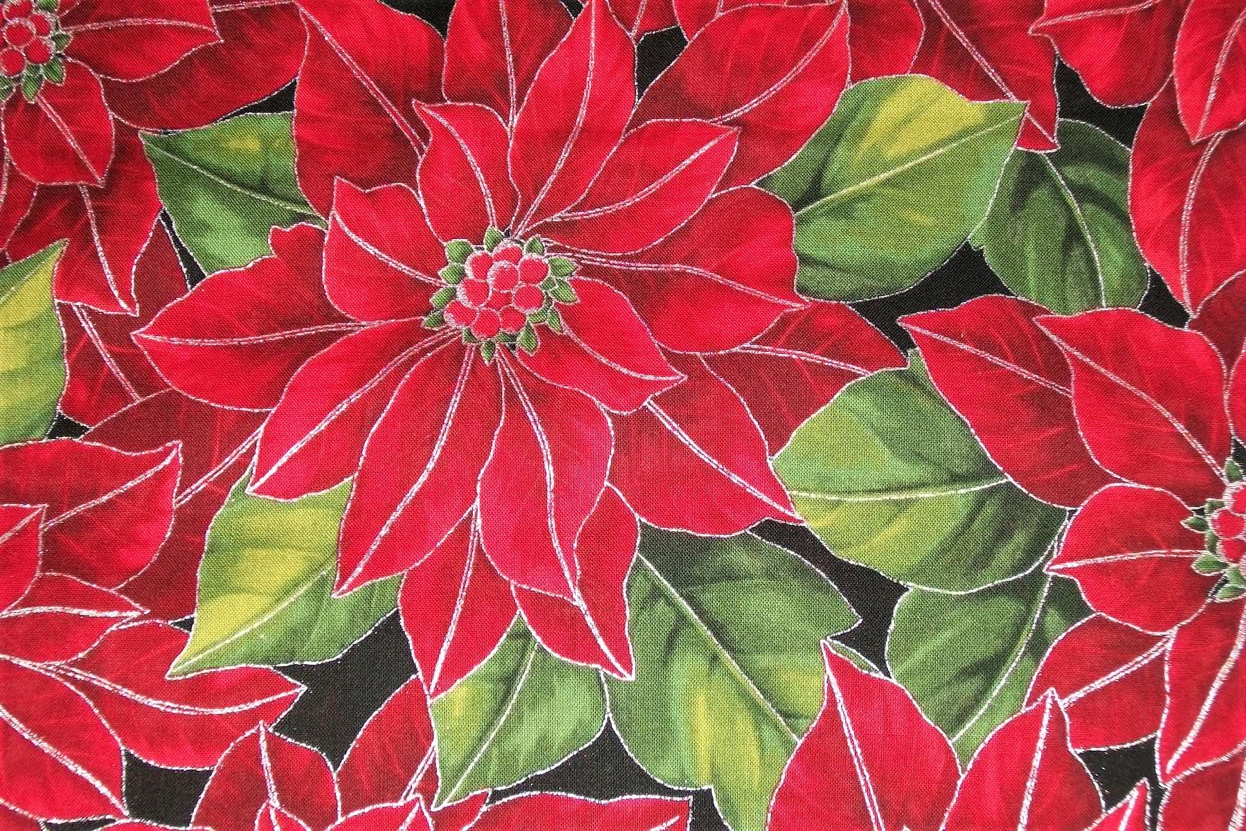 Poinsettia Fabric Christmas Fabric by the Yard Winter - Etsy