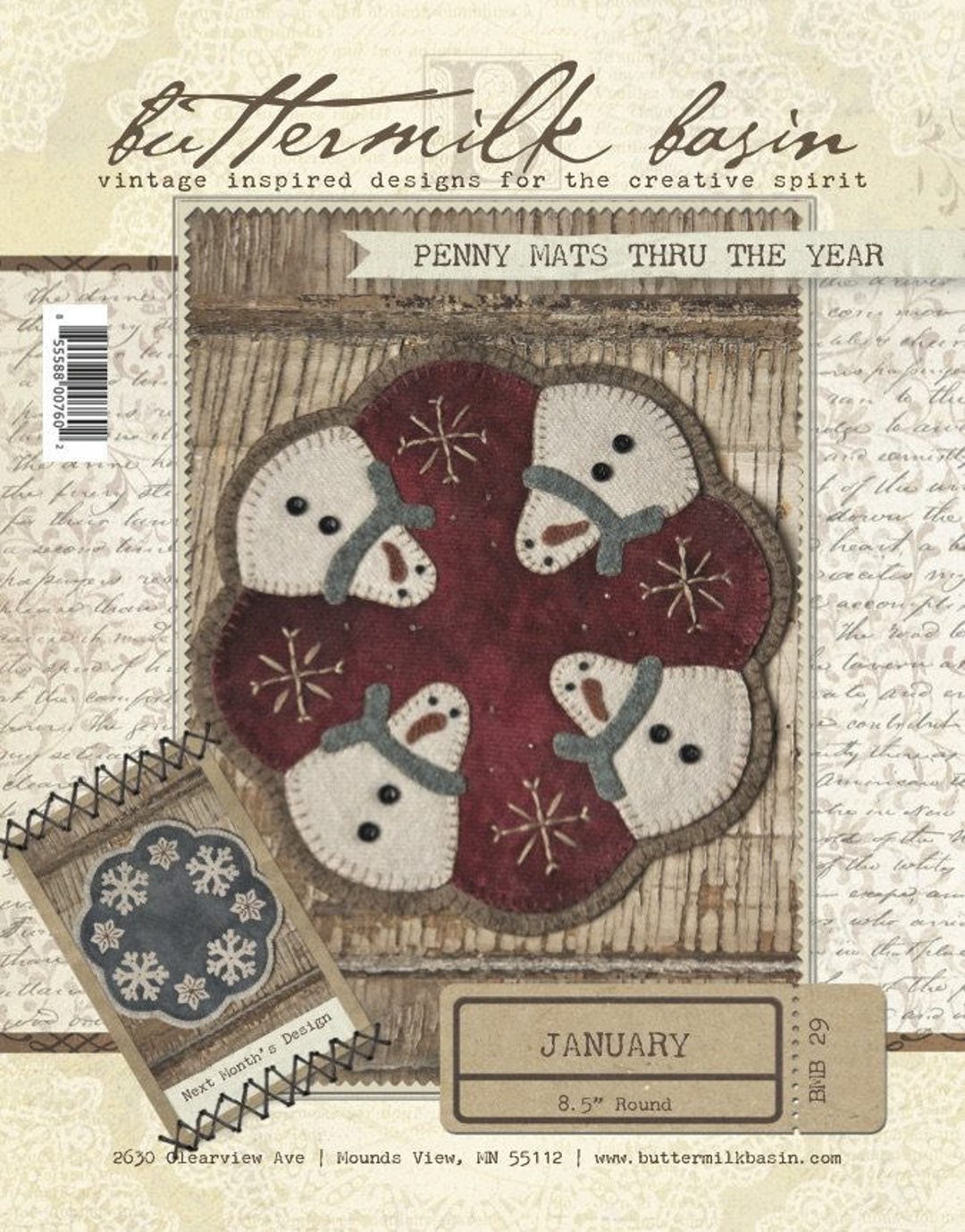 Wool Applique Pattern, Snowman Pattern, Christmas Wool Applique, Wool ...