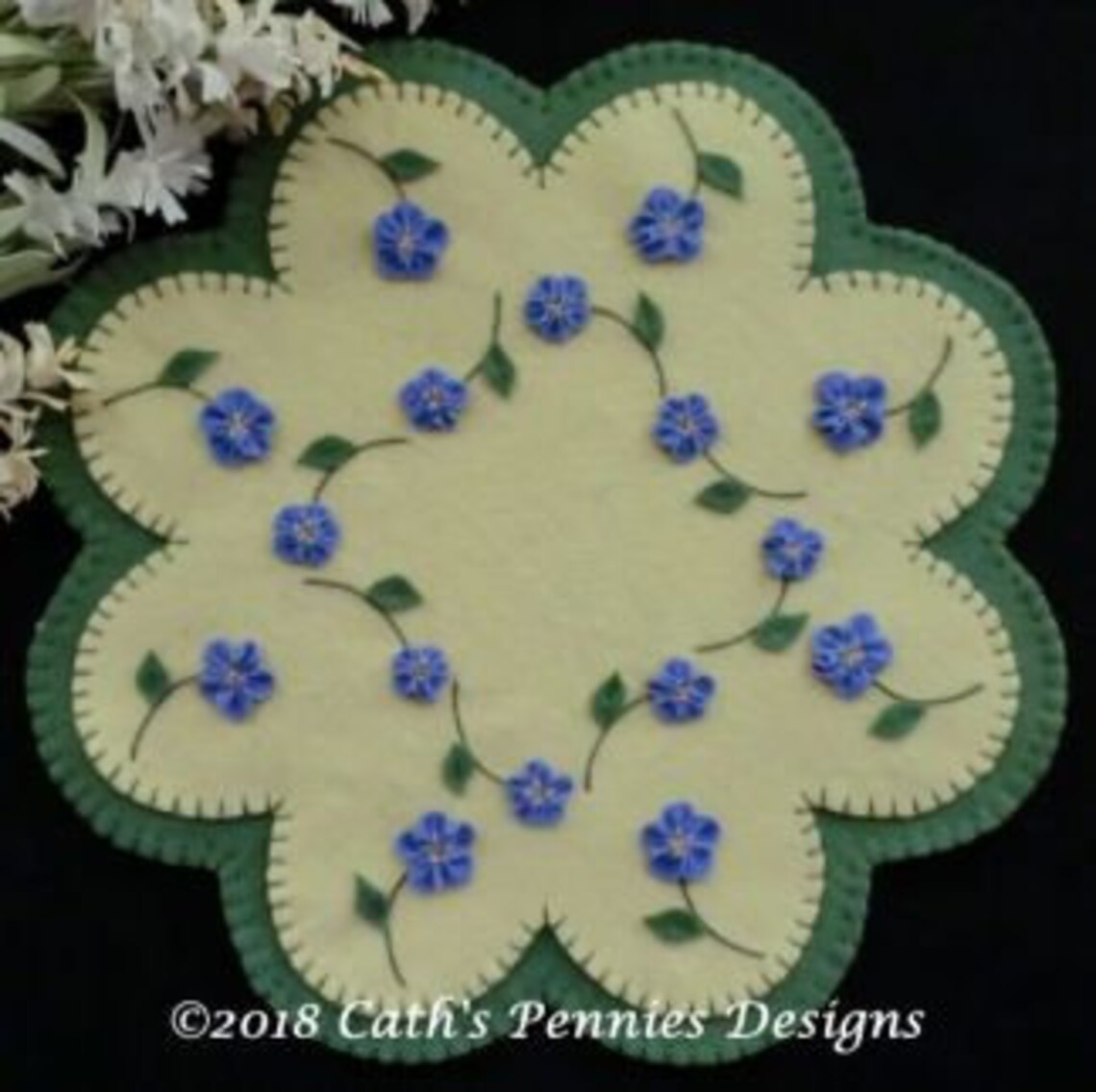 Wool Applique Pattern Flower Pattern Spring Wool Applique - Etsy
