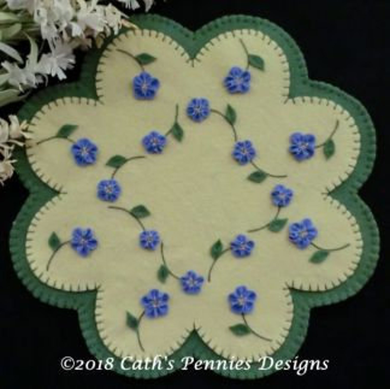 Wool Applique Pattern Flower Pattern Spring Wool Applique - Etsy