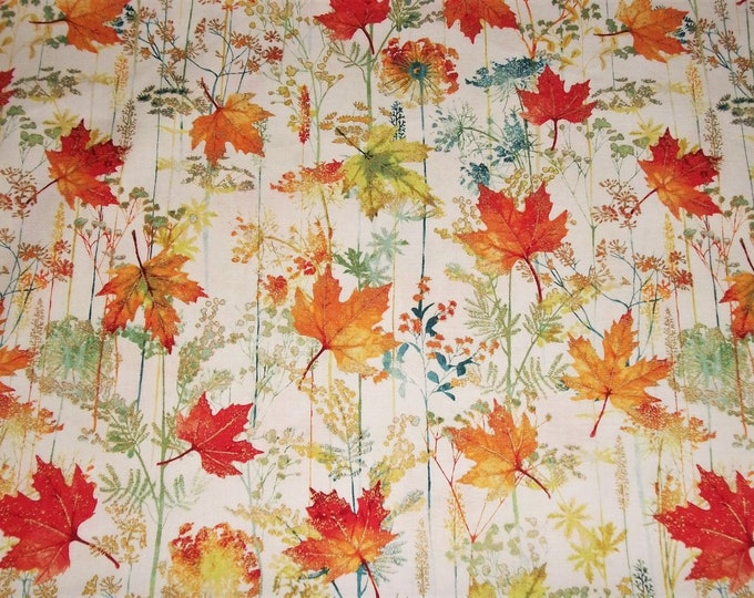 Fall Leaf Fabric, Fall Fabric, Maple Leaf Fabric, 3/4 Yard, Hoffman ...