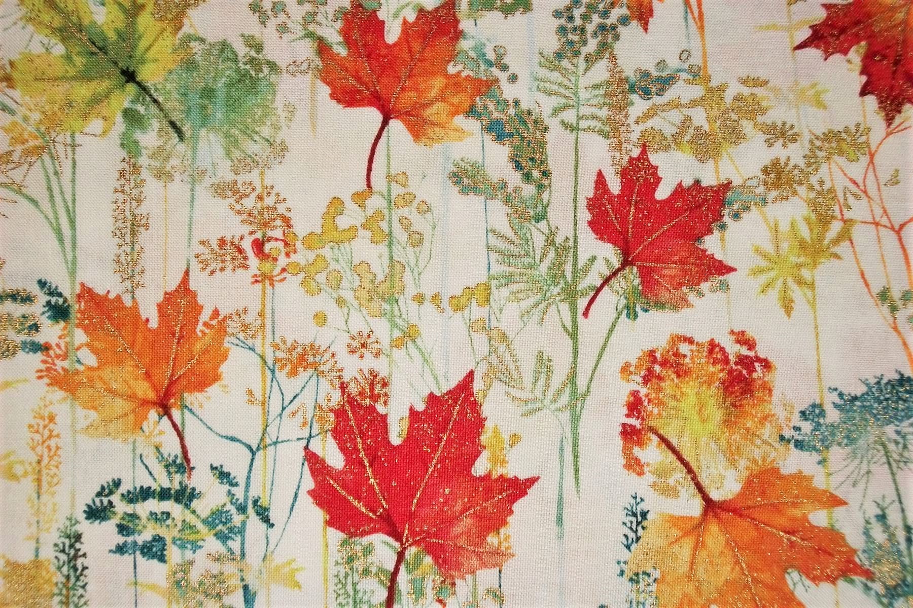 Fall Leaf Fabric Fall Fabric Maple Leaf Fabric By The Yard | Etsy