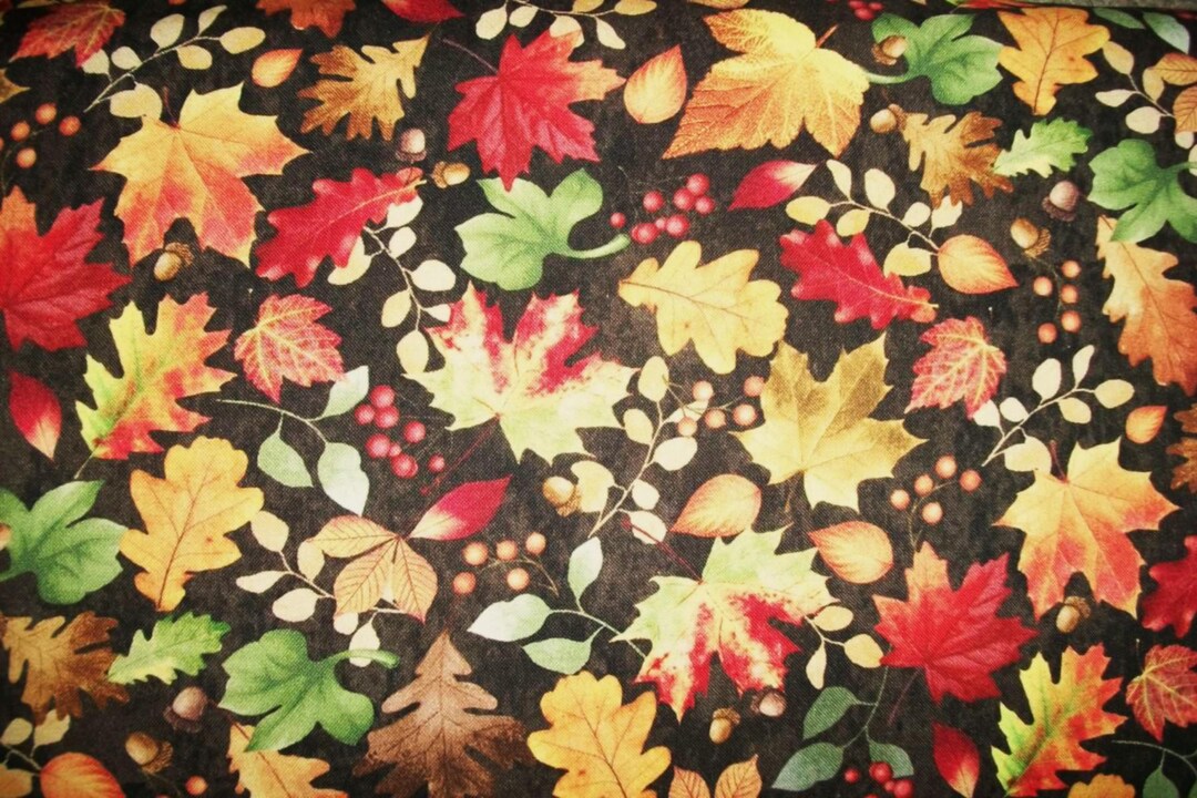 Fall Fabric, Fall Leaves, by the Yard, Timeless Treasurers, Autumn Leaves, Quilting Crafting ...