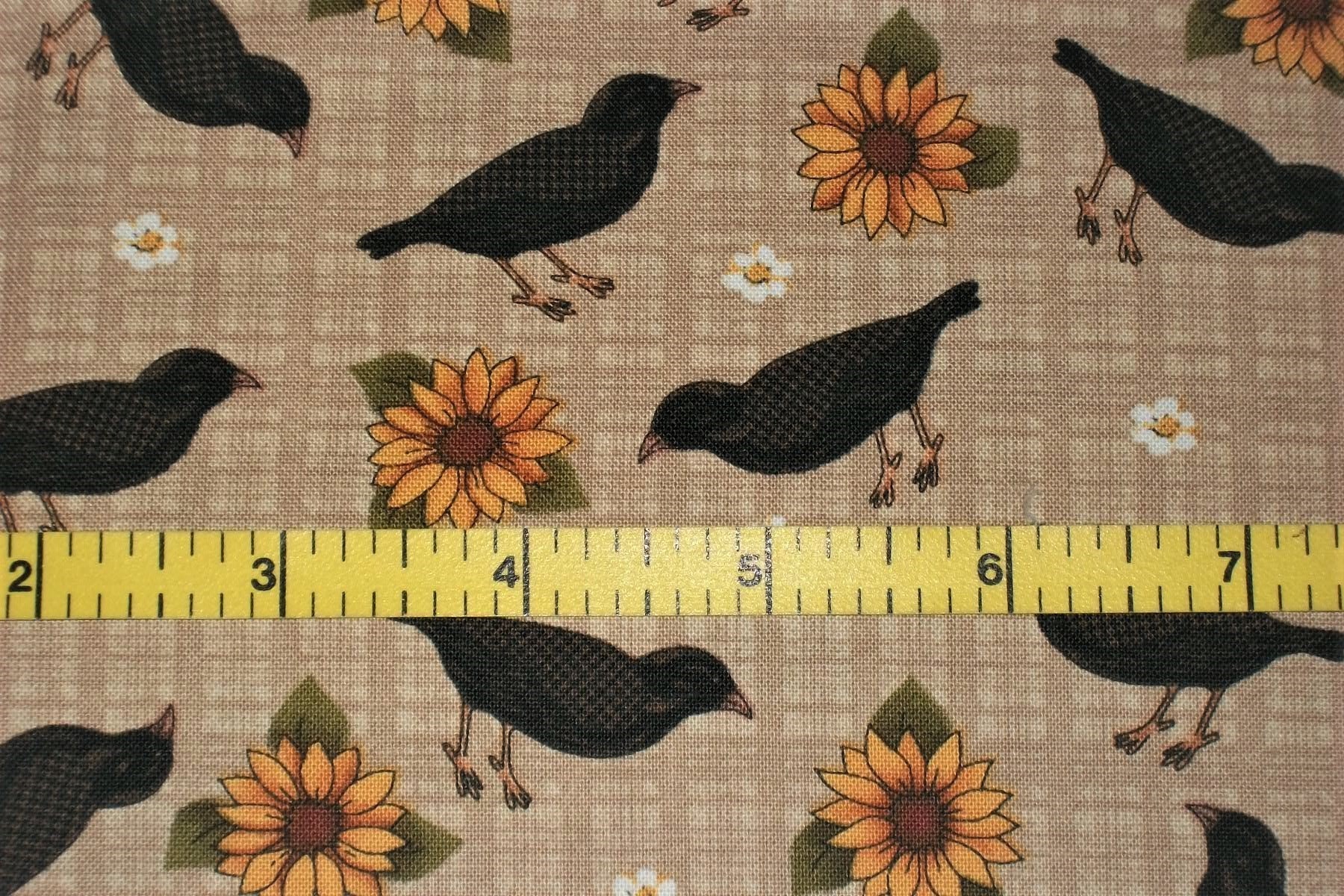 Crow Fabric Sunflower Fabric by the Yard Benartex - Etsy